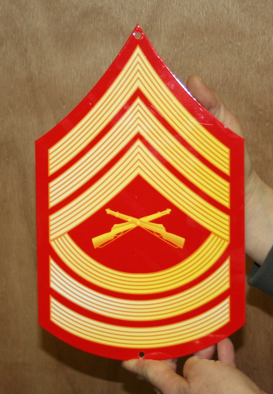 USMC E8 Master Sgt rank Red & Gold metal sign [MSD-010] - $39.99 ...